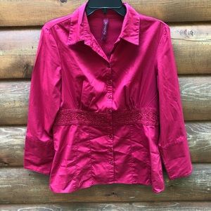 Gitano | Tops | Gitano Red Top With Beaded Designs | Poshmark